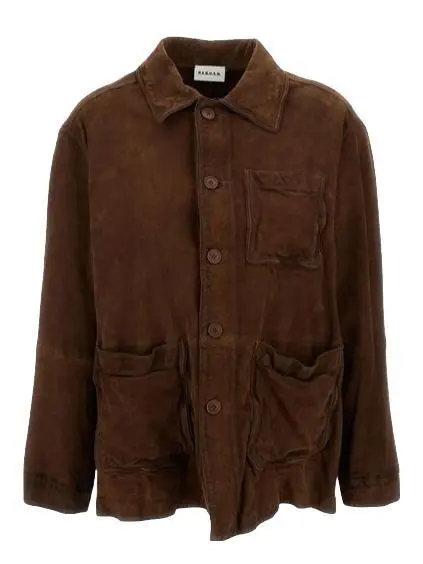 P.a.r.o.s.h Collared Jacket With Patch Pockets - Brown