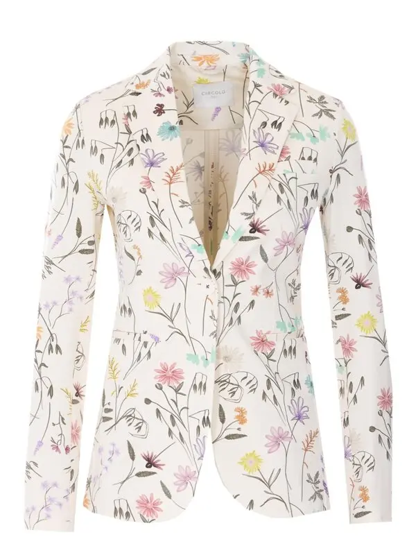 CIRCOLO 1901 Wildflower Floral Print Blazer - White