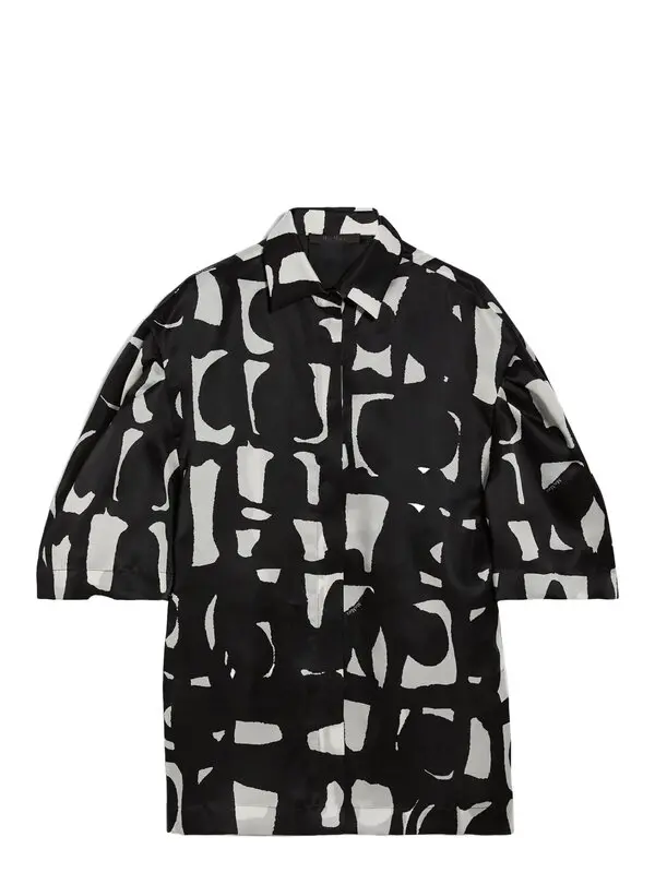 Max Mara All-over Patterned Short-sleeved Top - Black