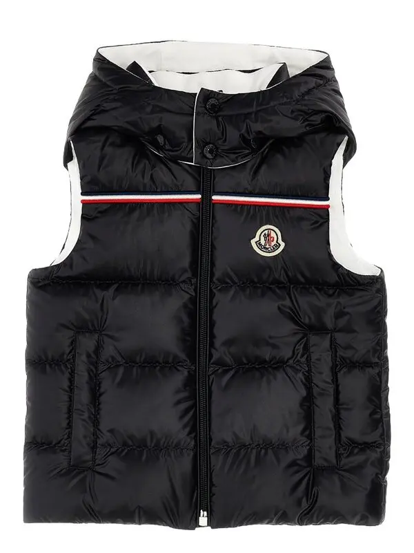 Moncler Hooded Sleeveless Down Vest - Midnight Blue