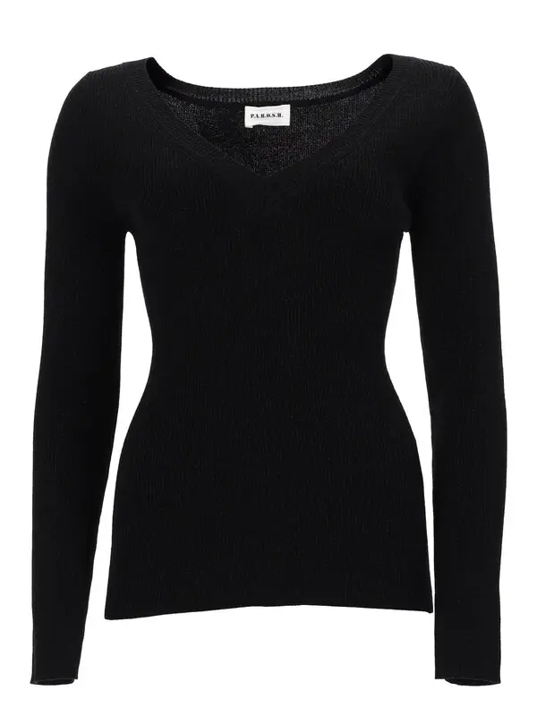 P.a.r.o.s.h V-neck Wool Knit - Black