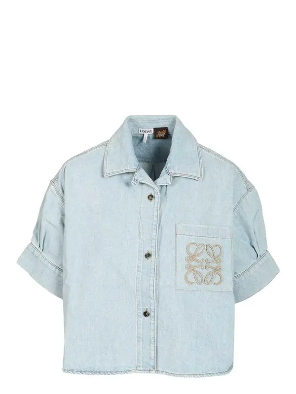 Loewe Short-sleeved Denim Shirt - Blue