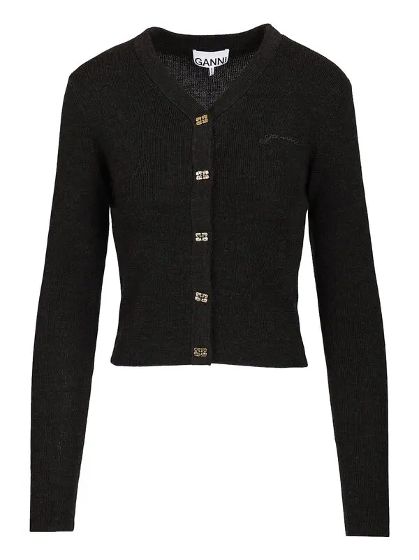 GANNI Mini Merino Cardigan - Gray