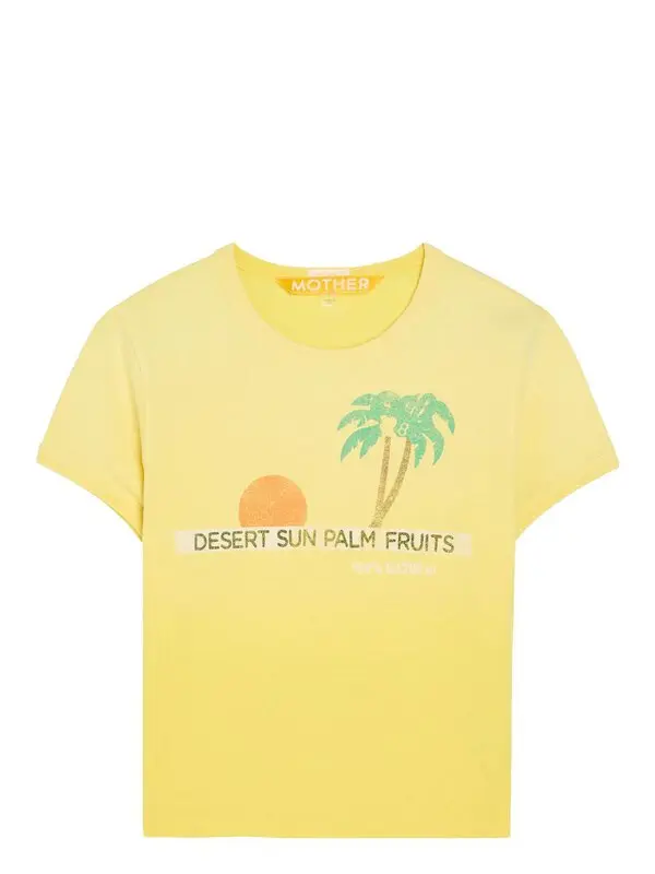 MOTHER The Itty Bitty Ringer Printed Cotton T-shirt - Yellow