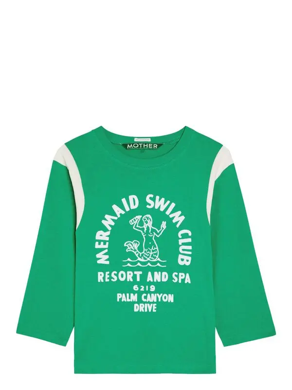 MOTHER The Better Half Insert Appliquéd Cotton T-shirt - Green