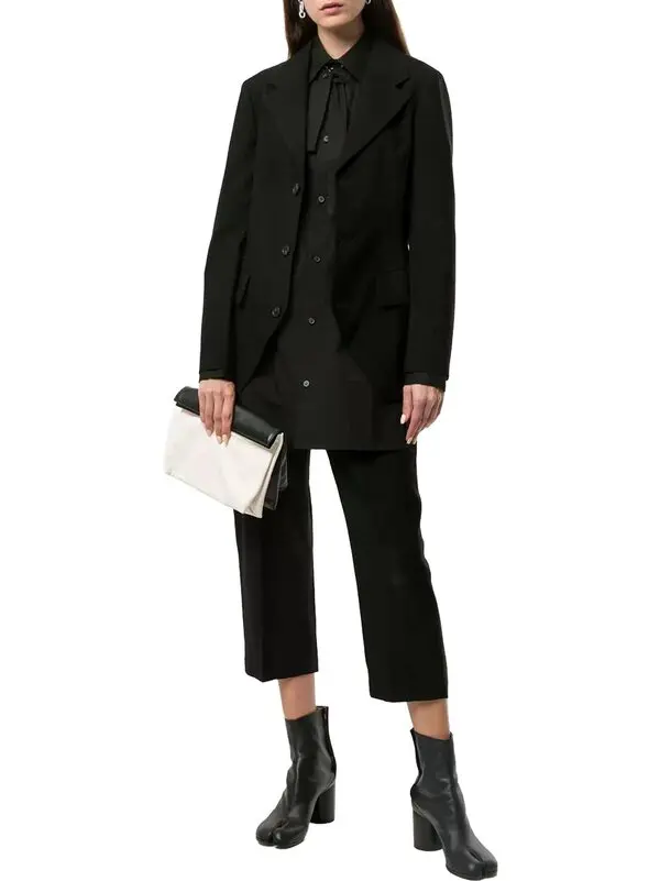 Yohji Yamamoto Cropped Tailored Trousers - Black