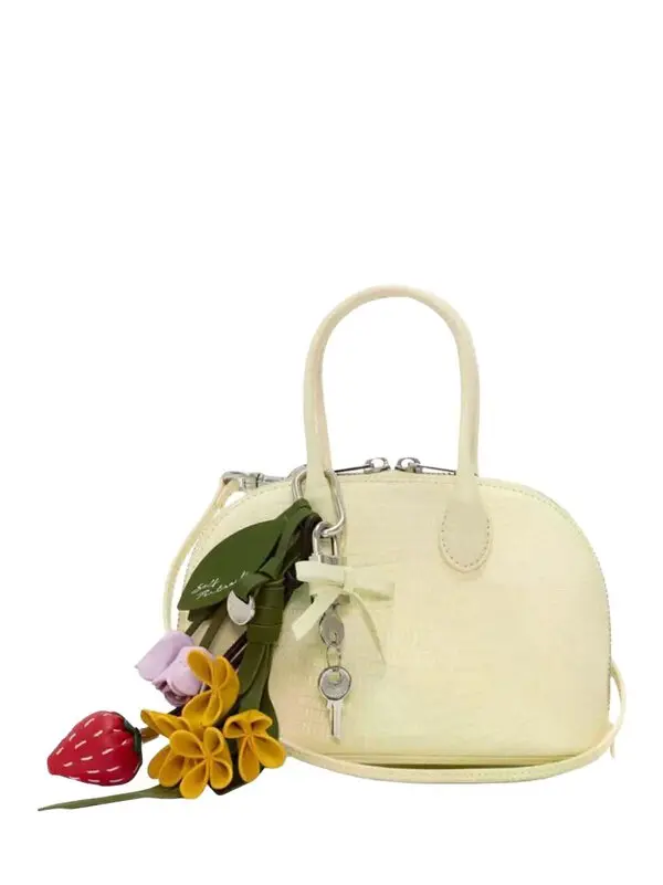 SELF-PORTRAIT Lizard-embossed Leather Mini Tote Bag - Neutrals