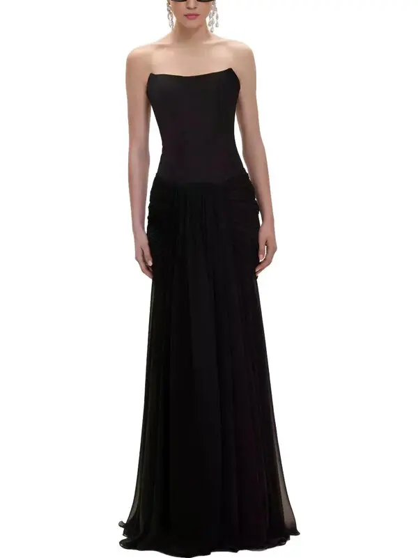V:PM ATELIER Ruched Detail Dress - Black