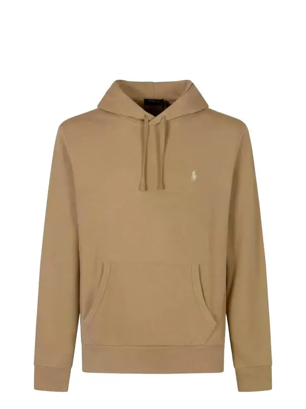 Polo Ralph Lauren Embroidered Logo Drawstring Hoodie - Brown