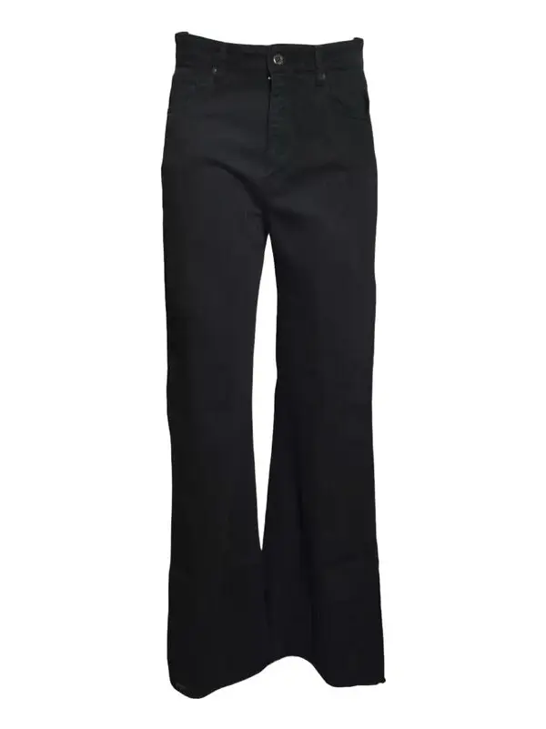 SOLOTRE Logo Patch Wide-leg Jeans - Black