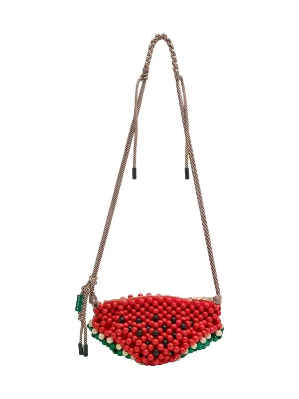 ALEMAIS Watermelon Mini Bag With Bead Embellishments - Red