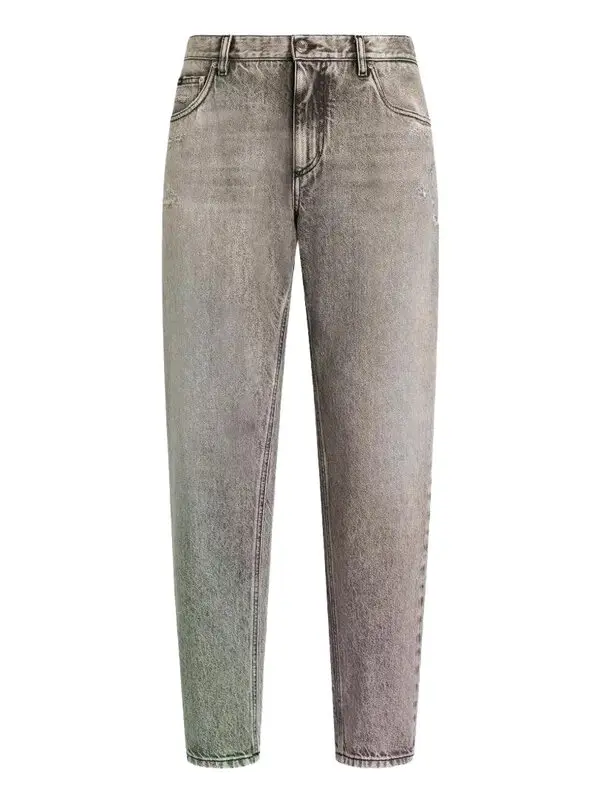 Dolce & Gabbana Loose Fit Denim Trousers - Grey