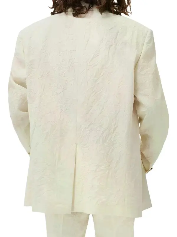 Versace Wool Creased Blazer - Neutrals