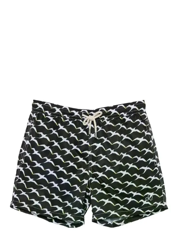 ARRELS BARCELONA Bird Print Swim Shorts - Black