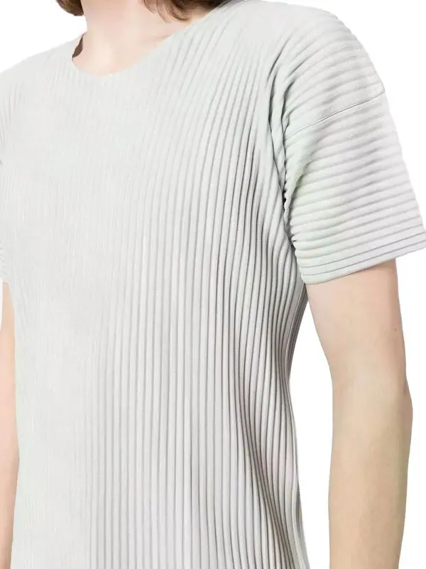 Issey Miyake Pleated Crew-neck T-shirt - Grey