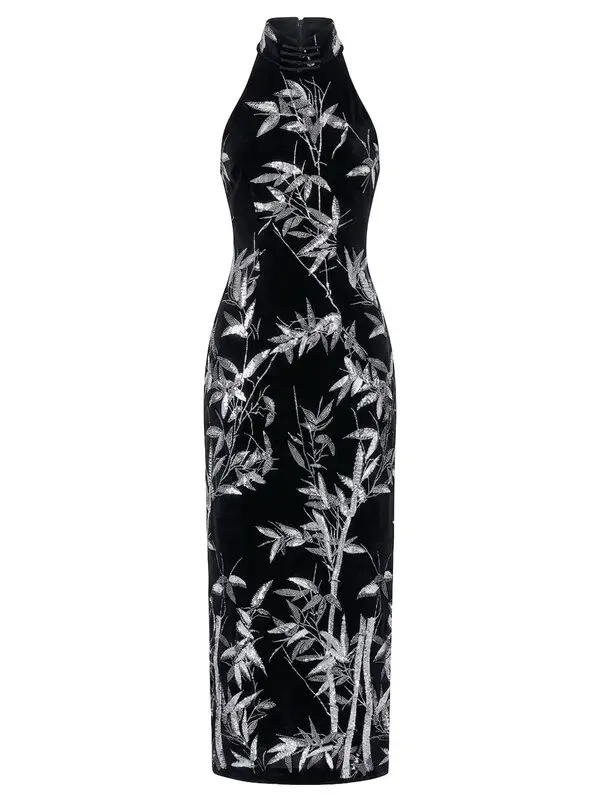 BELSIZE25 Embroidered Gown - Black/silver