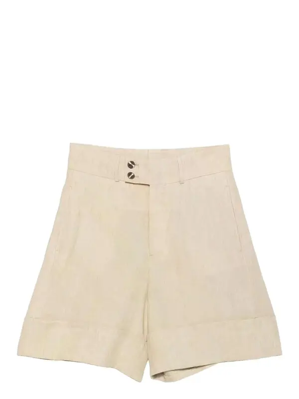 BERWICH Nadine Buttoned Turn-up Shorts - Neutrals