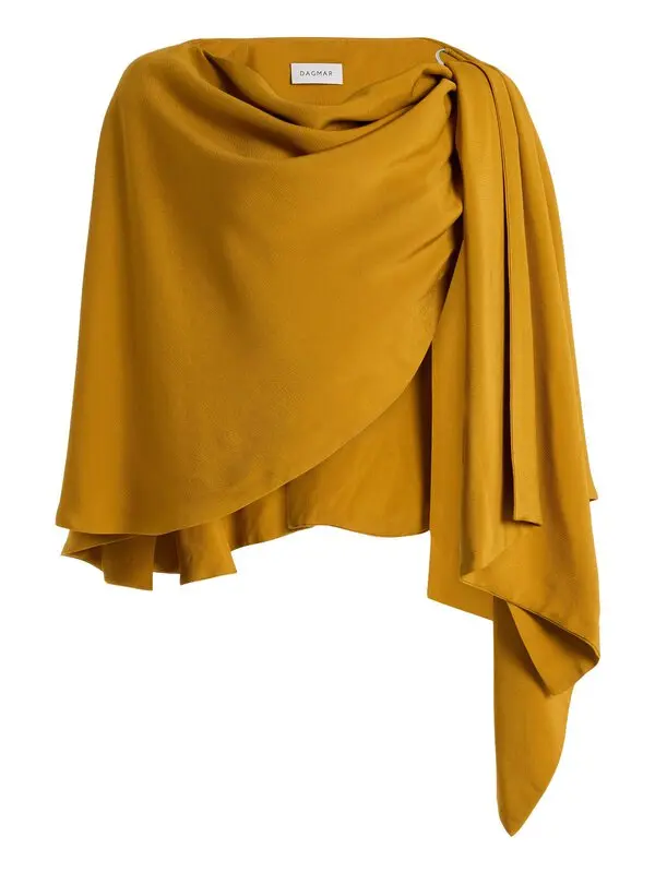 HOUSE OF DAGMAR Draped Cape Top - Yellow