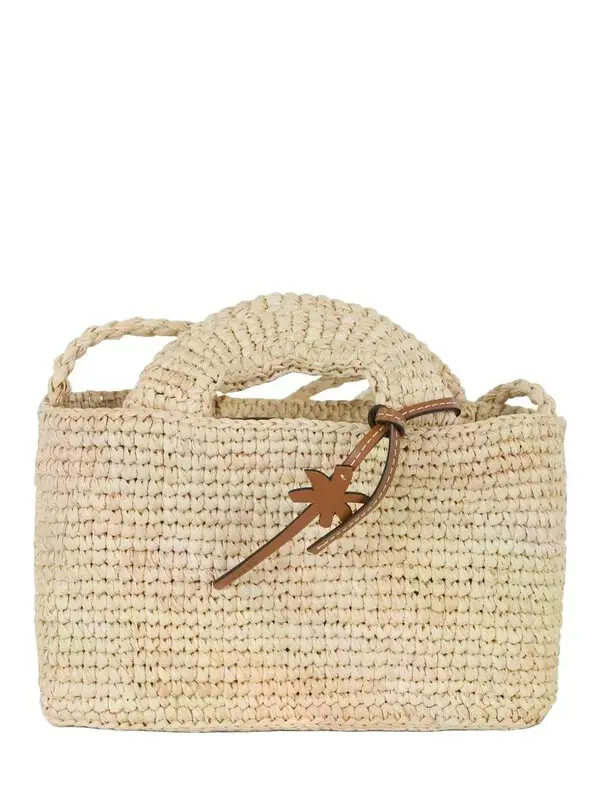 Manebí Woven Palm-charm Clutch Bag - Neutrals