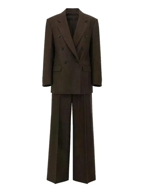 Tagliatore Pinstripe Double-breasted Suit - Brown