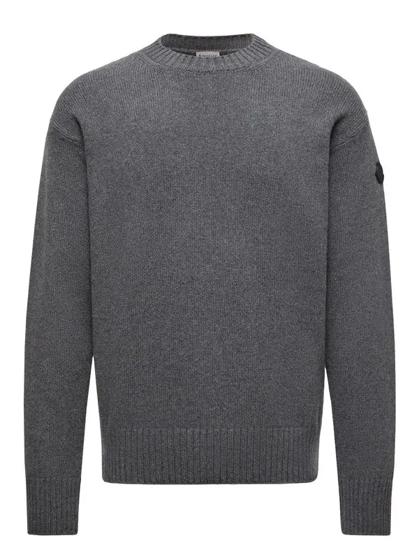 Moncler Wool & Cashmere Blend Crew Neck Sweater - Grey