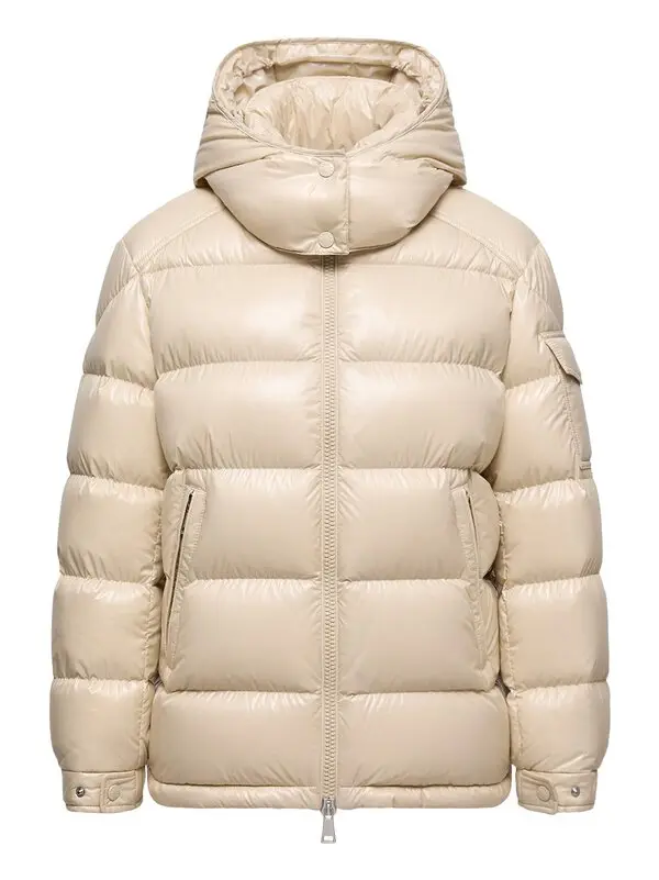 Moncler Maire Hooded Short Down Jacket - Beige
