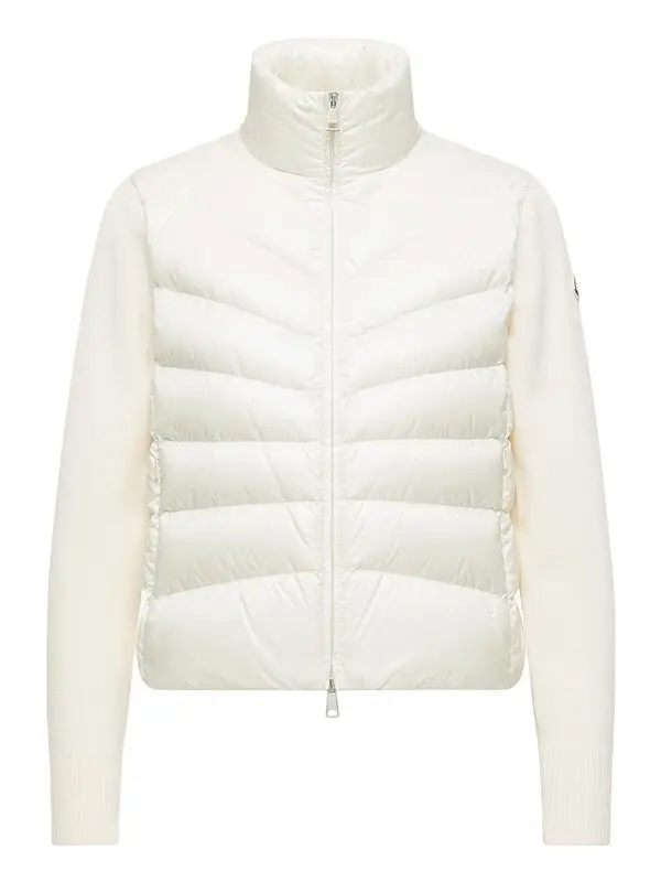 Moncler Padded Wool Zip-up Cardigan - White
