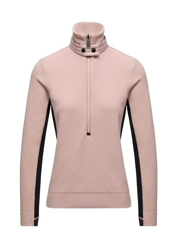 Moncler Half-zip Performance Fleece Top - Pink