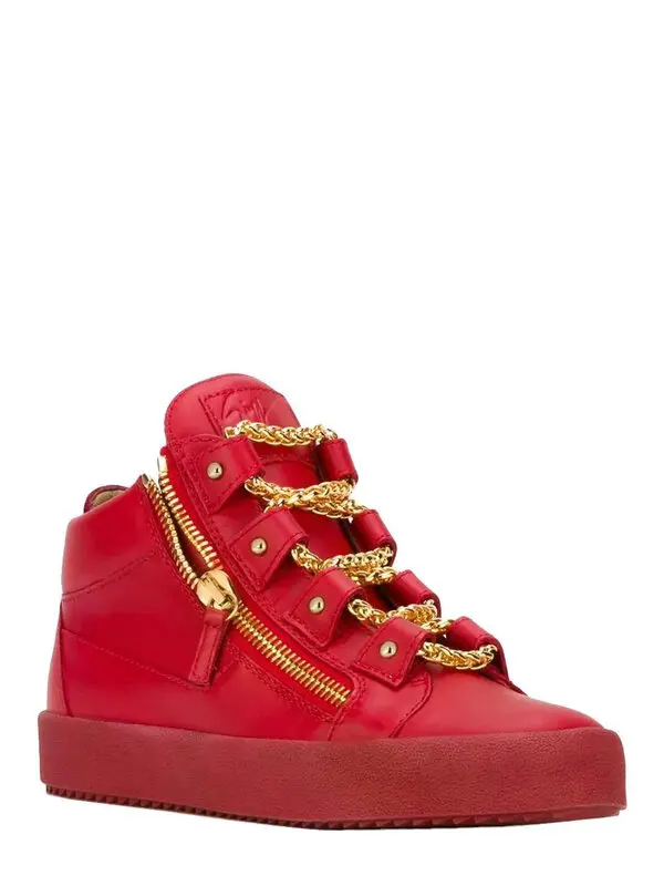 GIUSEPPE ZANOTTI Royce Mid-top Sneakers - Red