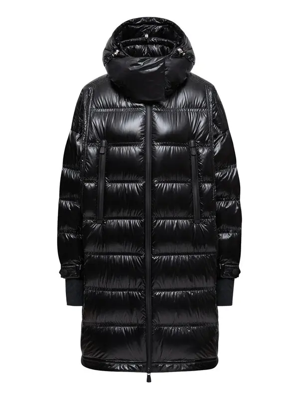 Moncler Rochelairs Hooded Long Down Jacket - Black