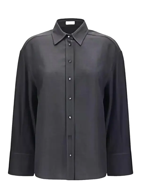 Brunello Cucinelli Dark Shirt With Contrast Topstitching - Grey