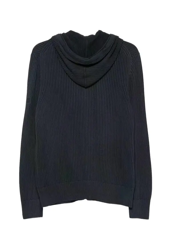 Marc O'polo Ribbed Knit Drawstring Hoodie - Blue