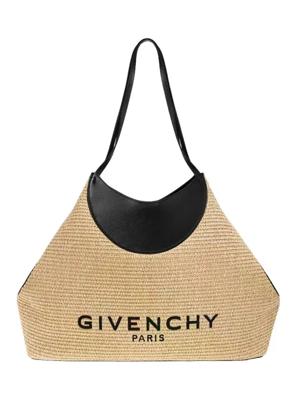 Givenchy Woven Tote Bag With Embroidered Logo - Neutrals