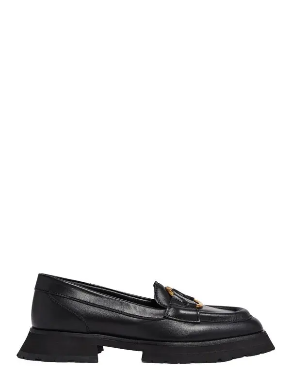 Moncler Bell Leather Loafers - Black
