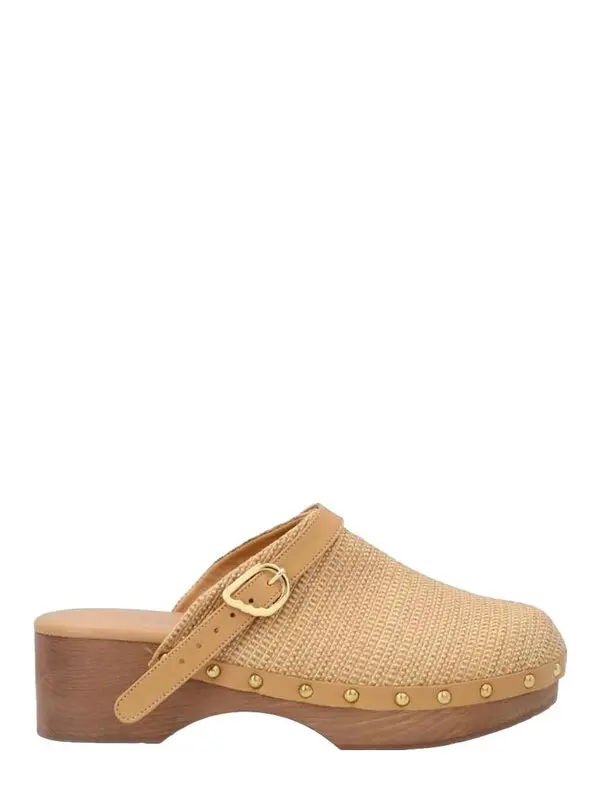 ANCIENT GREEK SANDALS Studded Buckle Clogs - Nude
