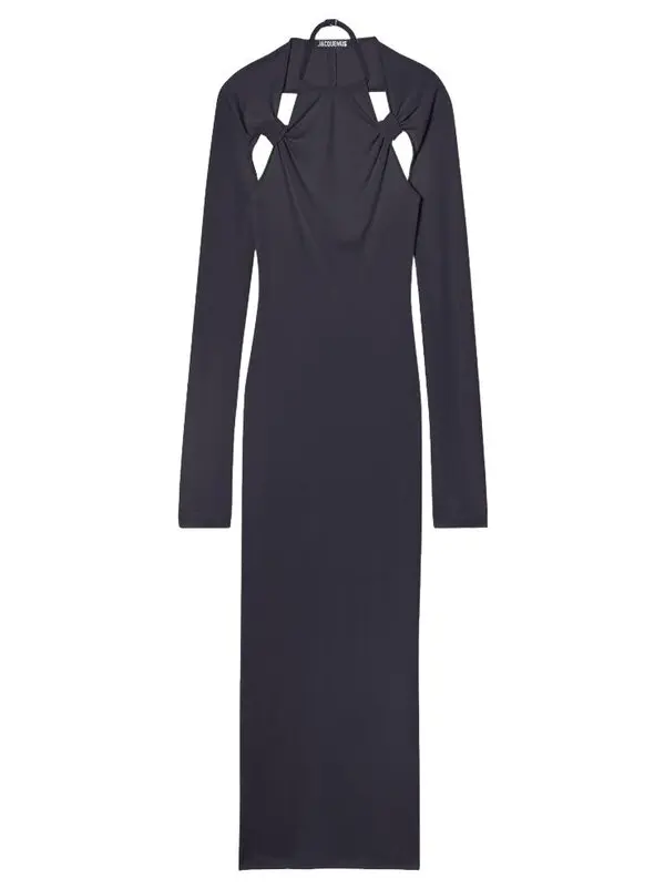 Jacquemus La Robe Nodi Knotted Cut-out Dress - Black