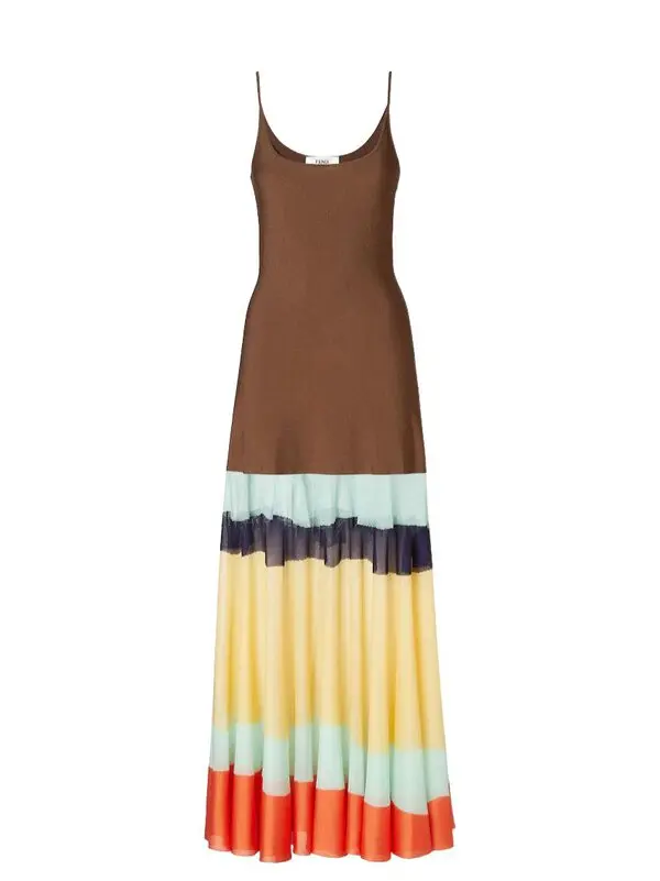 Fendi Sleeveless Long Dress - Brown