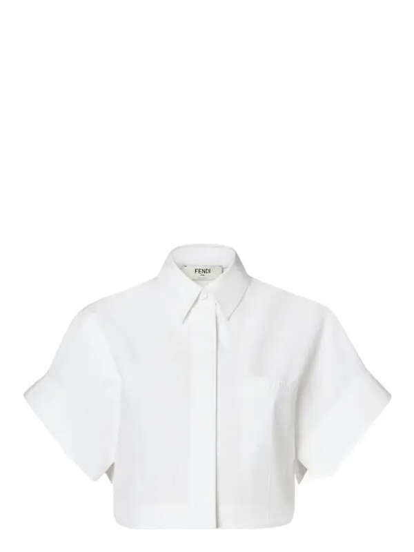 Fendi Cropped Cocoon Sleeve Shirt - White