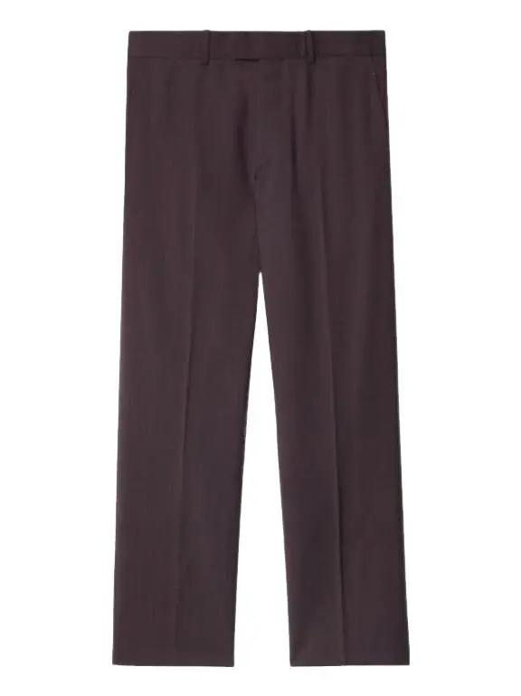Burberry Hook-and-button Tailored Trousers - Burgun-red Mixed Color