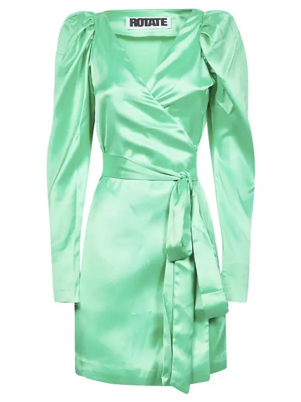 ROTATE BY BIRGER CHRISTENSEN Long-sleeved V-neck Dress - Green