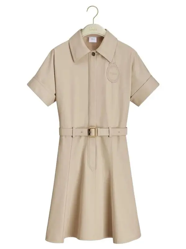 Dior Médaillon Belted Shirtdress - Beige