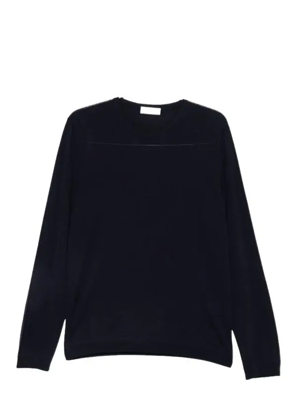 ROBERTO COLLINA Fine Knit Crew Neck Sweater - Navy