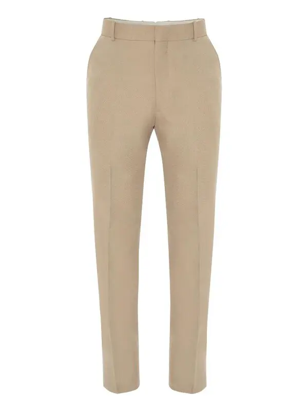Alexander McQueen Tapered Mid-rise Tailored Trousers - Brown