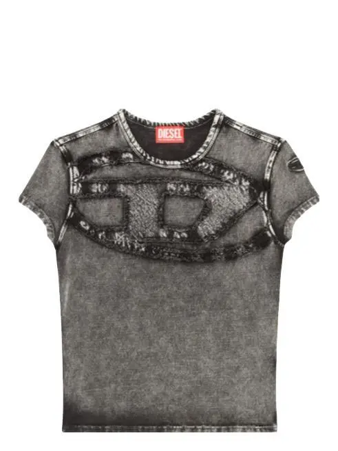 DIESEL® T-mely-cup" Top With Distressed Finish - Grey