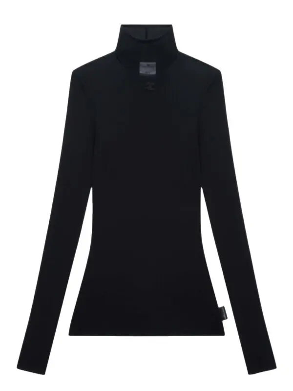 COURREGES Second Skin Mockneck Top - Black