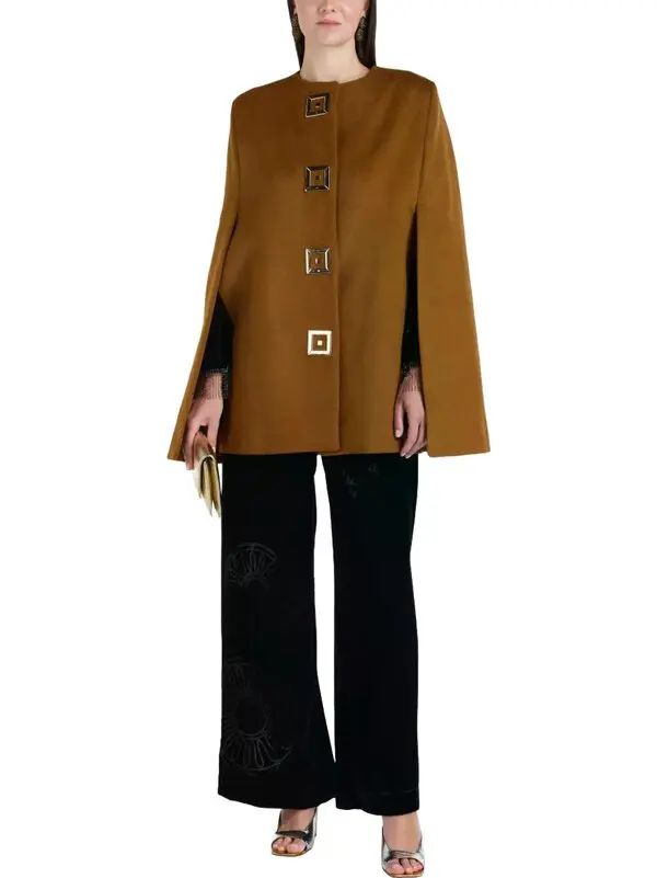 Themis Z Embellished Cape - Brown