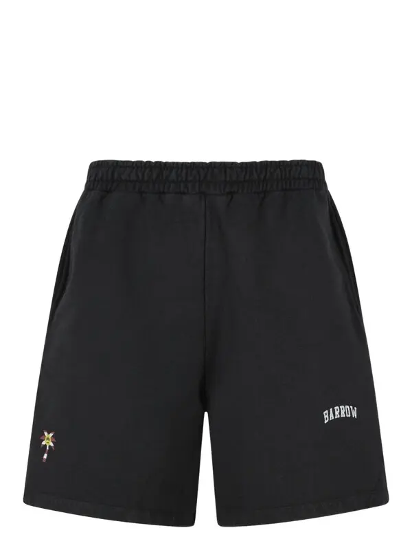 BARROW Logo Print Bermuda Shorts - Black
