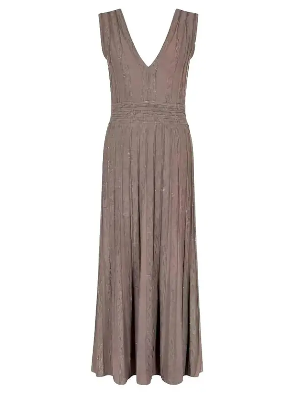 D.exterior Sequin-embellished Maxi Dress - Neutrals