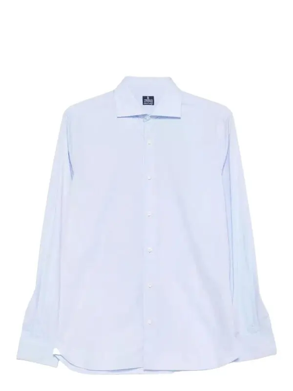 TRUZZI Spread-collar Button-up Shirt - Blue