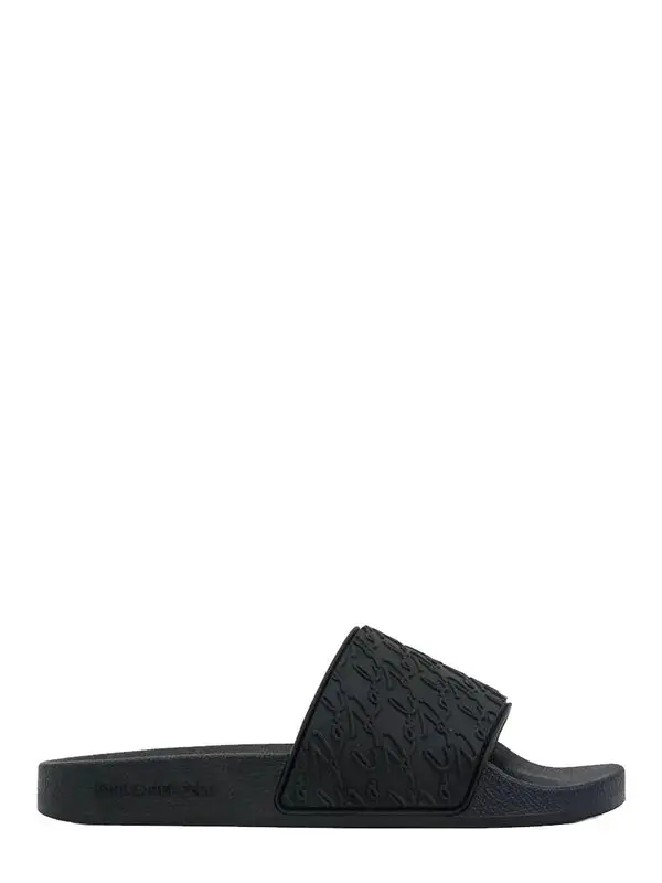 Karl Lagerfeld Logo Embossed Slides - Black